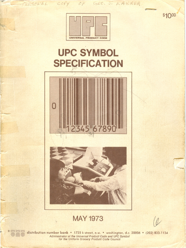 Prvi Standard-UPC Symbol 1973 | PDF | Universal Product Code | Encodings