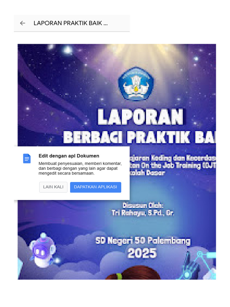 Laporan Praktik Baik Koding Dan Ka Template | PDF