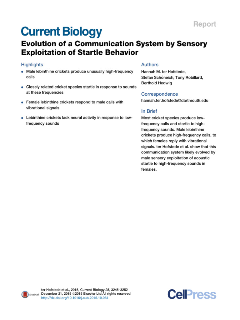 Evolution of A Communication System by Sensory Exp | PDF | Sound ...