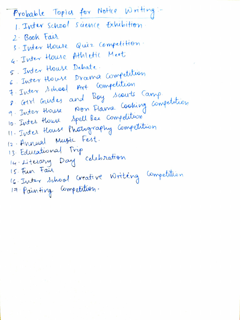 Notice Topics and Creative Title | PDF