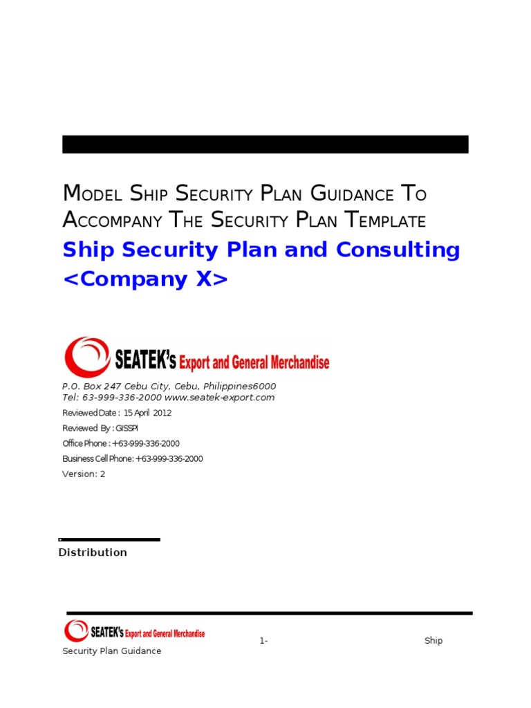 Ship Security Plan Guide | PDF | Threat (Computer) | Ships
