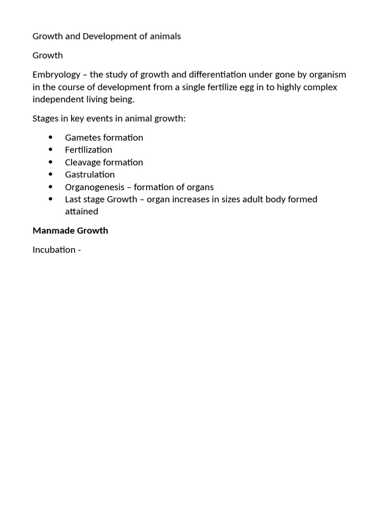 Growth and Development of Animals - Docx Biology 2 | PDF