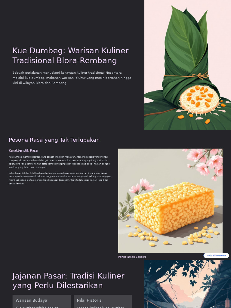 Kue Dumbeg Warisan Kuliner Tradisional Blora Rembang | PDF