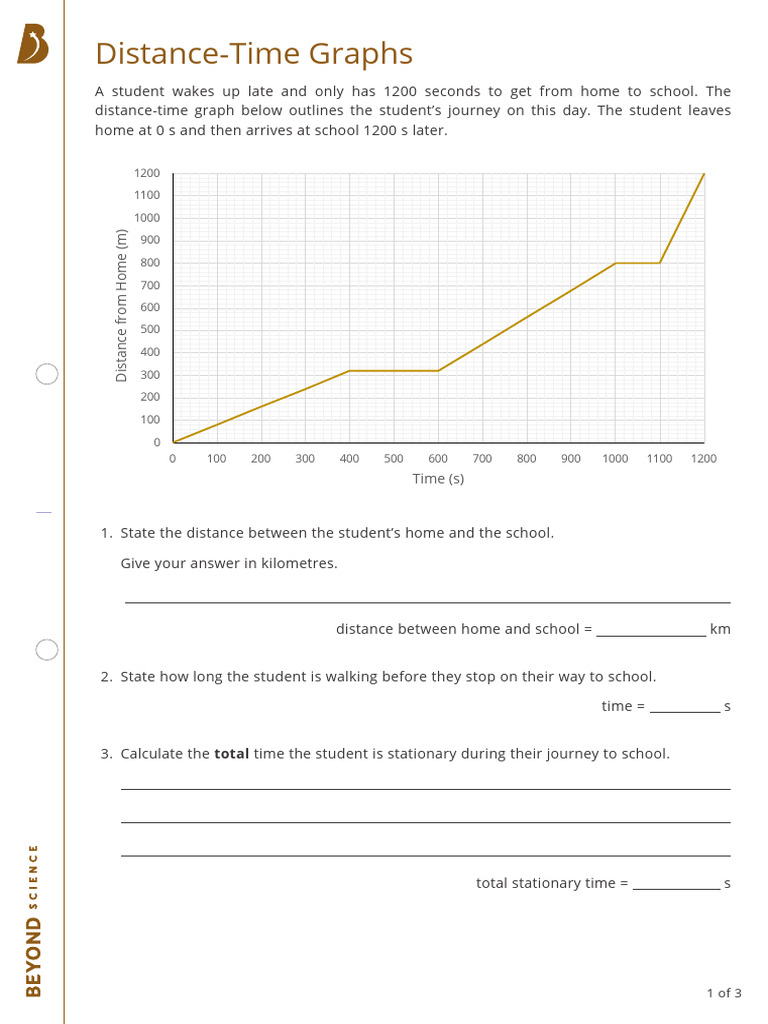 Distance-Time Graph Analysis Worksheet | PDF | Speed | Chess
