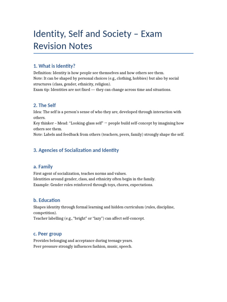 Understanding Identity and Socialization | PDF | Self Concept ...