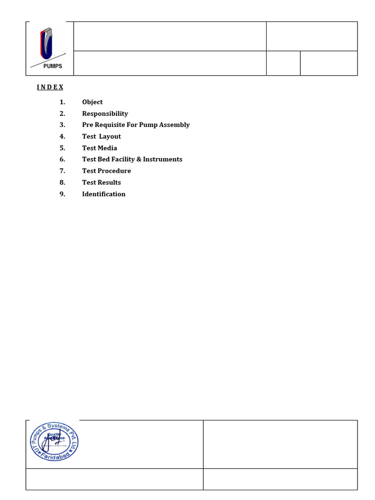 Screw Pump Inspection & Testing Guide | PDF | Pump | Flow Measurement