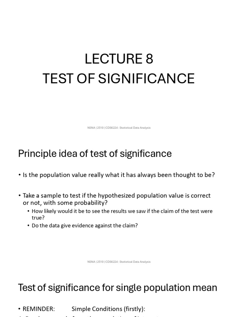 Test of Significance in Statistics | PDF | Type I And Type Ii Errors ...