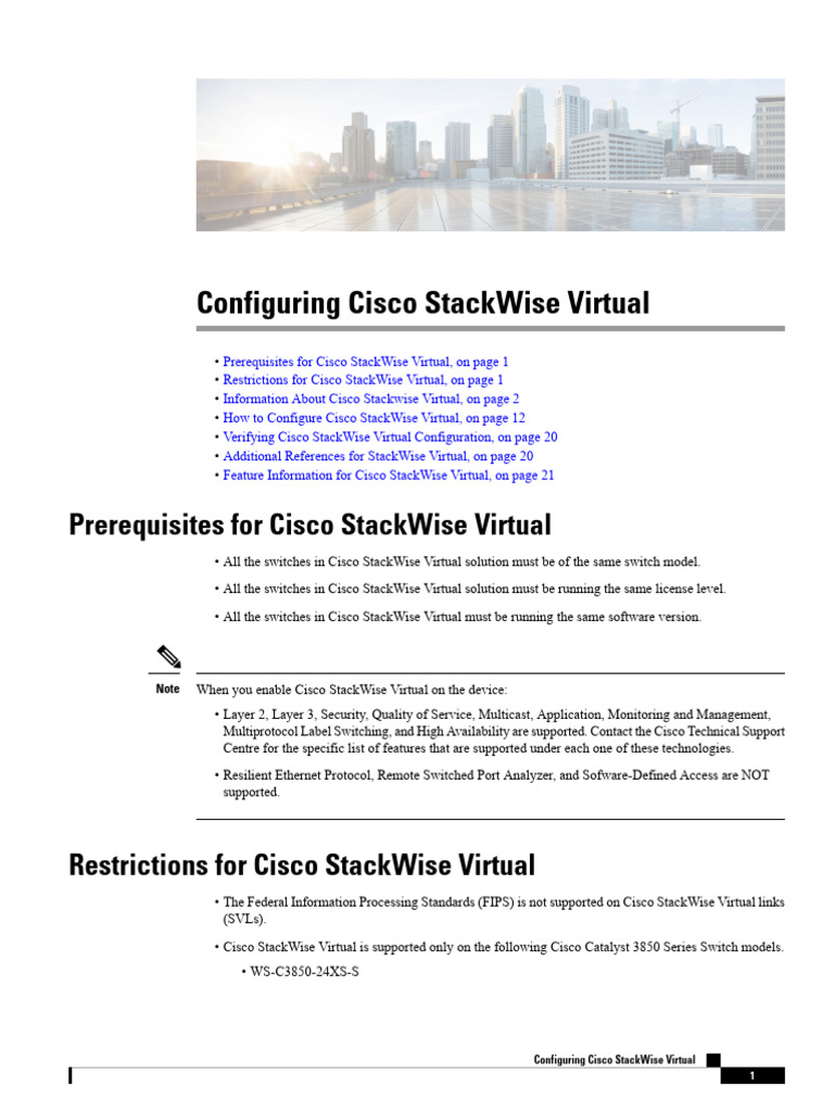 Configuring Cisco StackWise Virtual | PDF | Network Switch | Computer ...