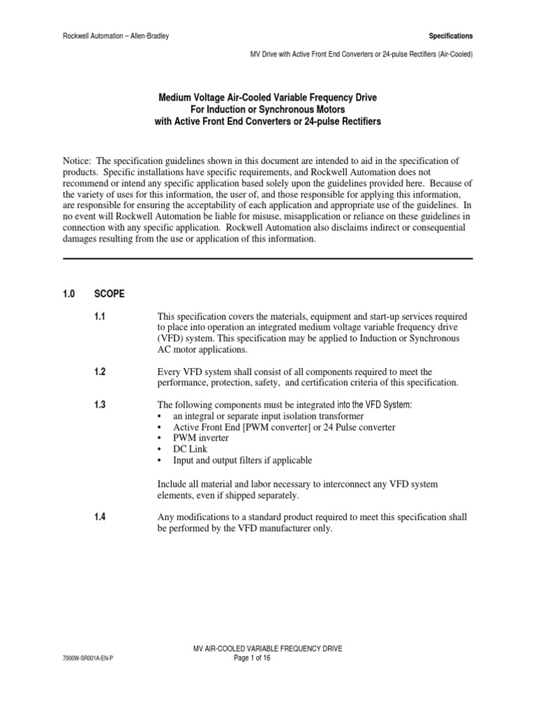 VFD Specification | PDF | Power Supply | Electrical Wiring