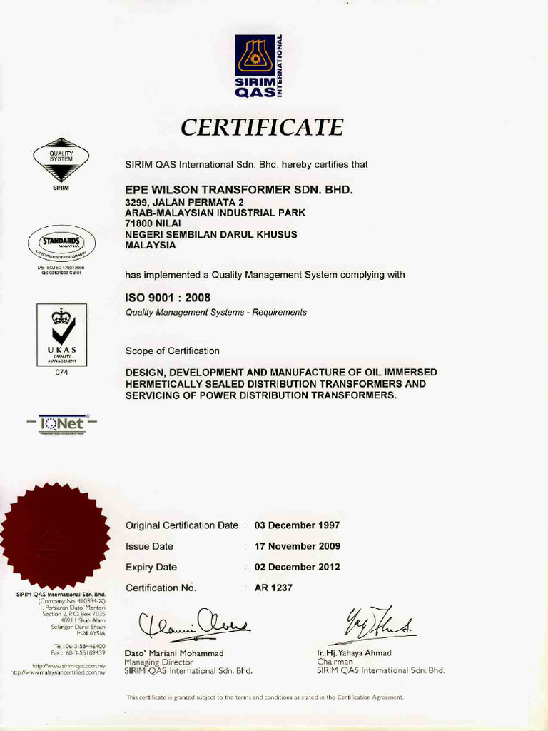 Cert ISO | PDF