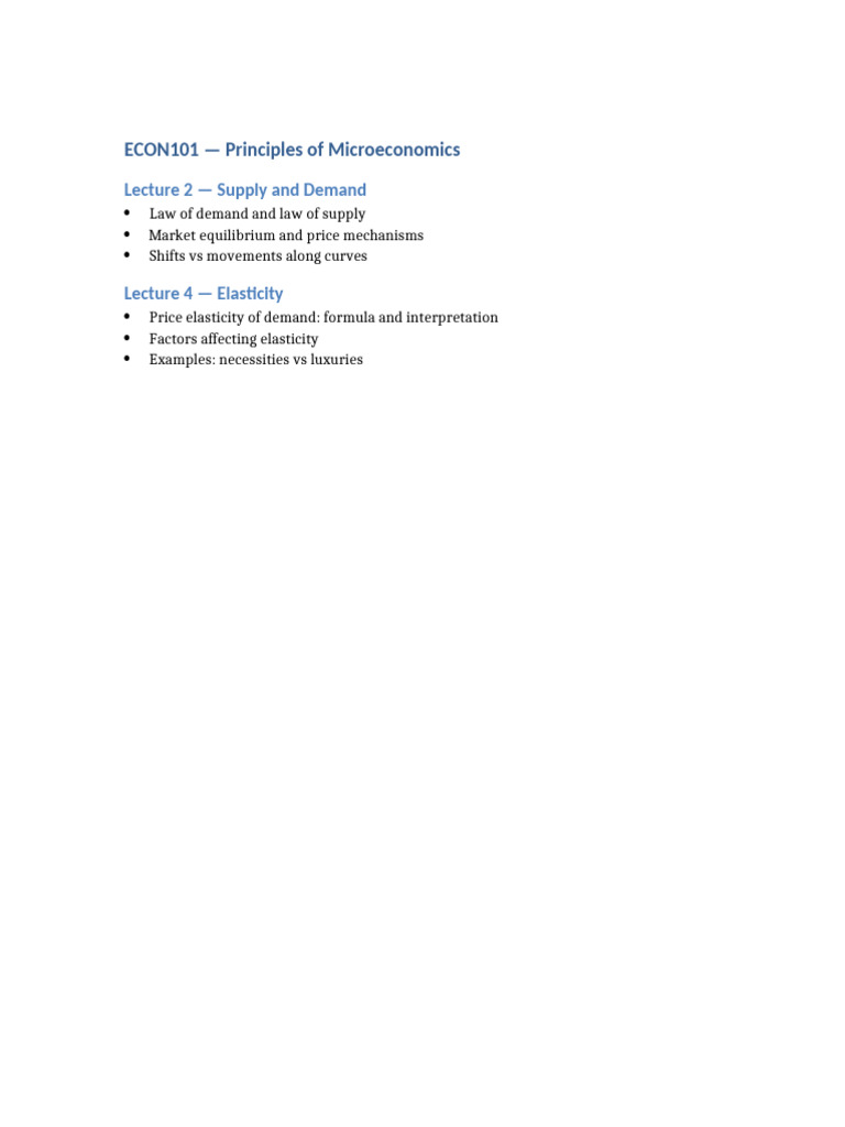 Econ101 Class Notes | PDF