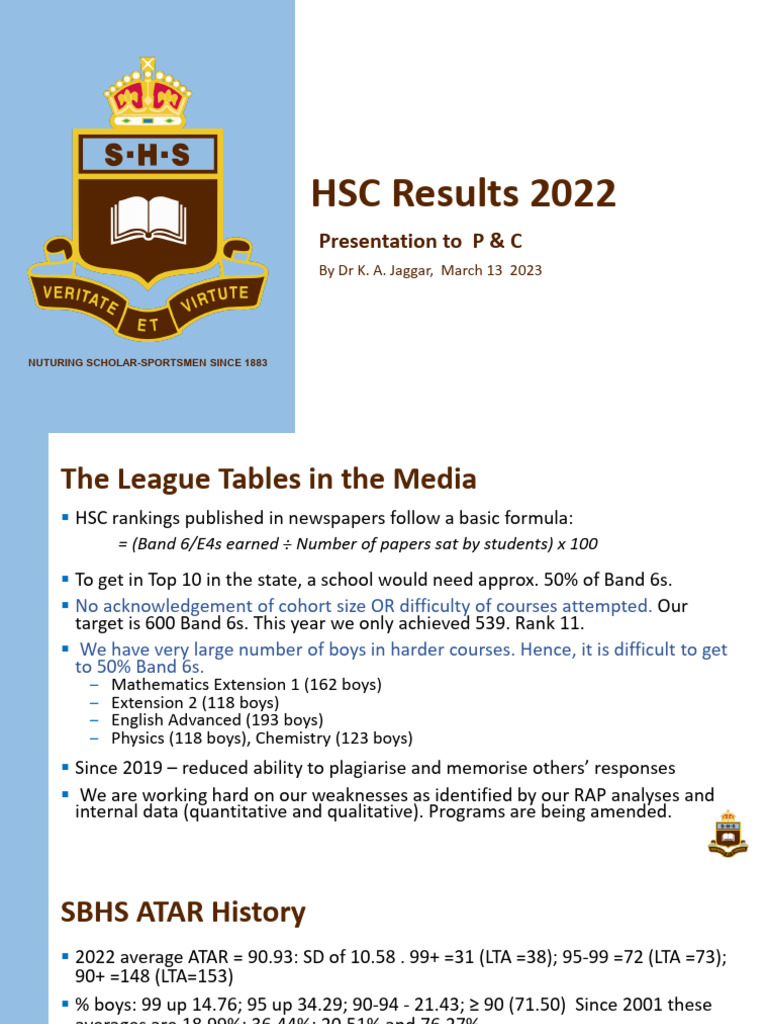2022 HSC Results Overview and Analysis | PDF | Educational Assessment ...