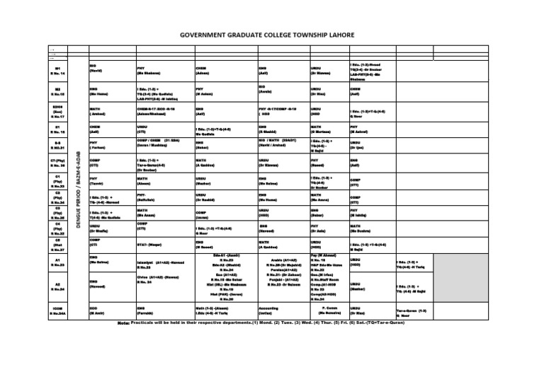 1st Year Time Table 2024 - 2025-1 | PDF