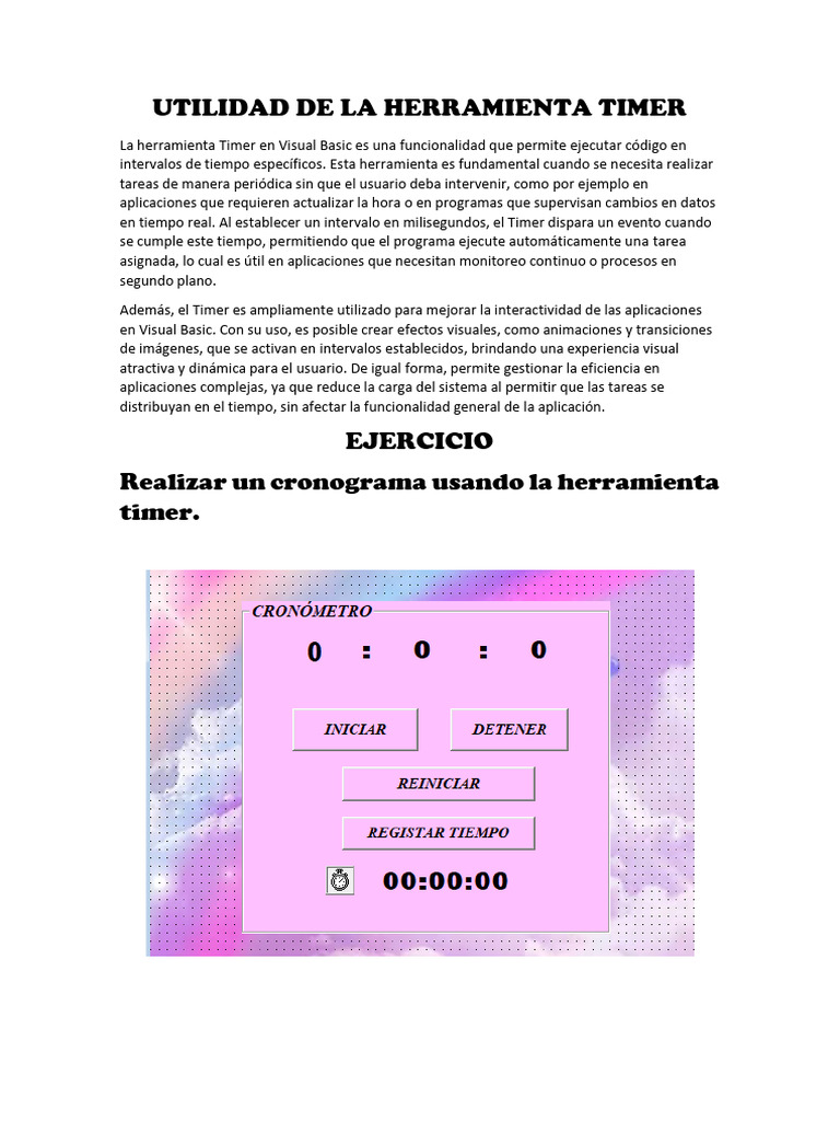Uso del Timer en Visual Basic | PDF
