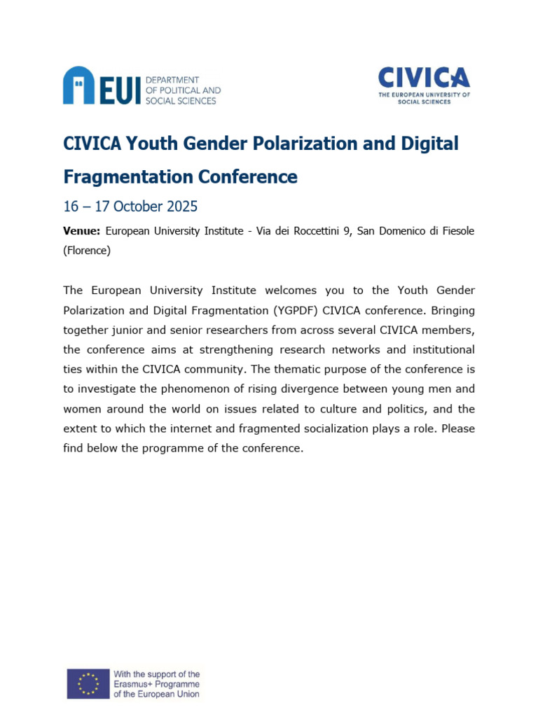 Youth Gender Polarization Conference 2025 | PDF