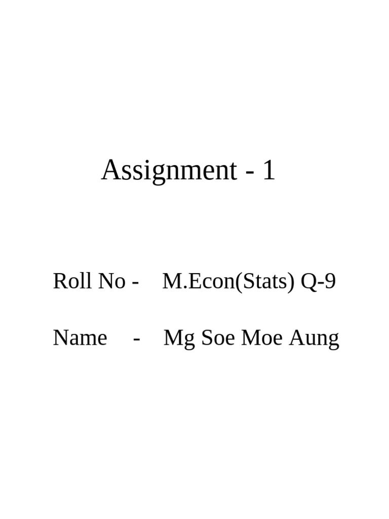 Research Assignment-1 Cover | PDF