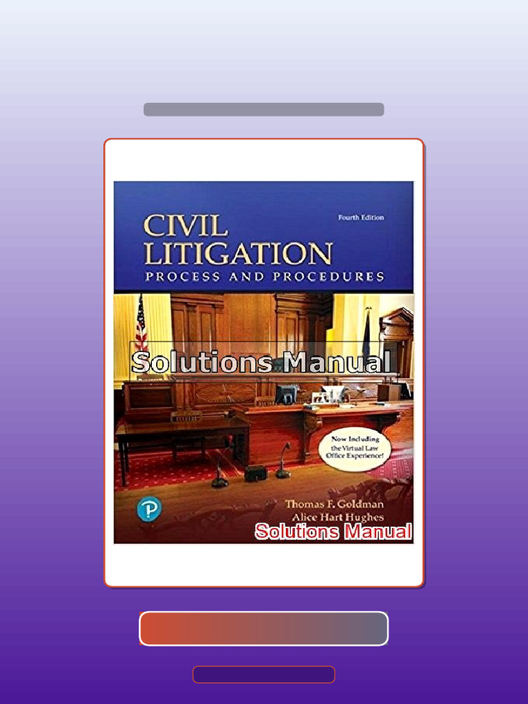 Get PDF of Civil Litigation Process and Procedures 4th Edition Goldman ...