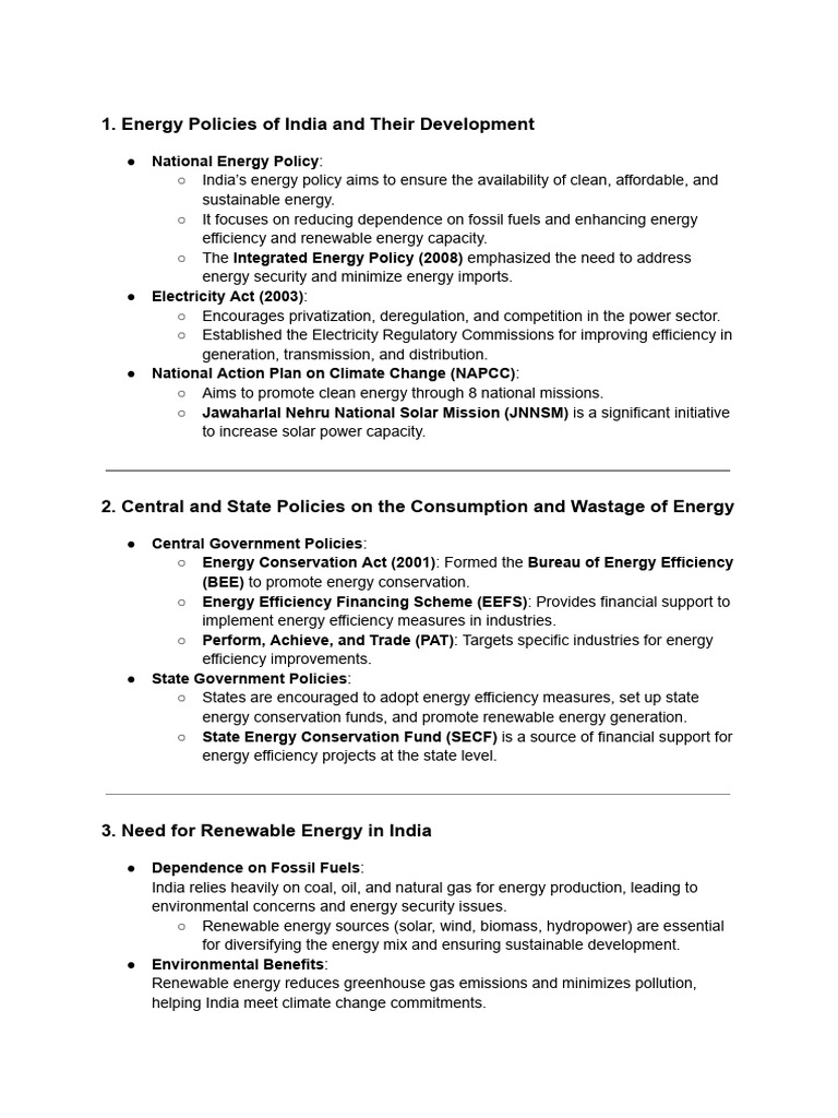 India's Energy Policies and Efficiency Strategies | PDF | Efficient ...
