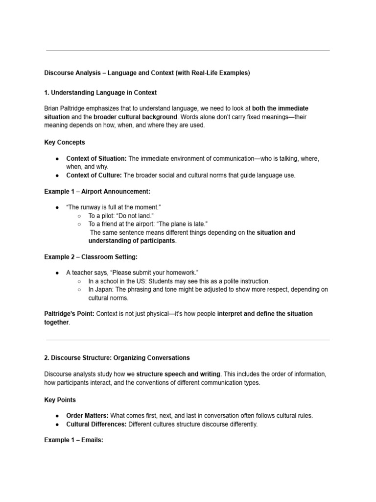Sara Mills - CHP 1 - and Brian Paltrige Introduction To Discourse CHP 1 ...