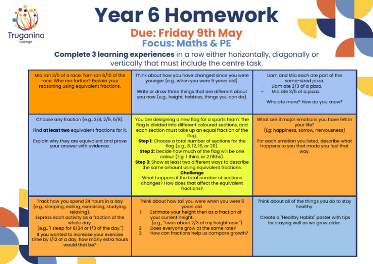 Gurfateh Sran - T2 W2 Homework Y6 Maths and PE | PDF | Psychological Concepts | Psychology