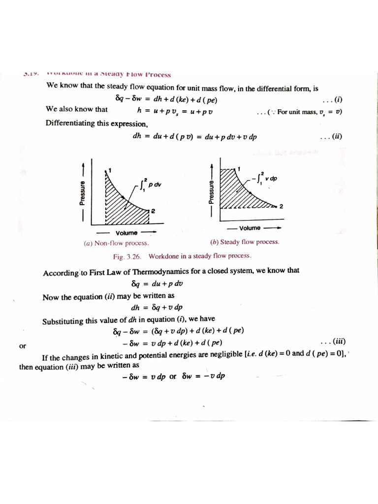 Work Done For Various Steady Flow Processes | PDF