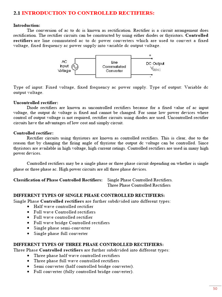 Overview of Controlled Rectifiers | PDF | Rectifier | Electric Power
