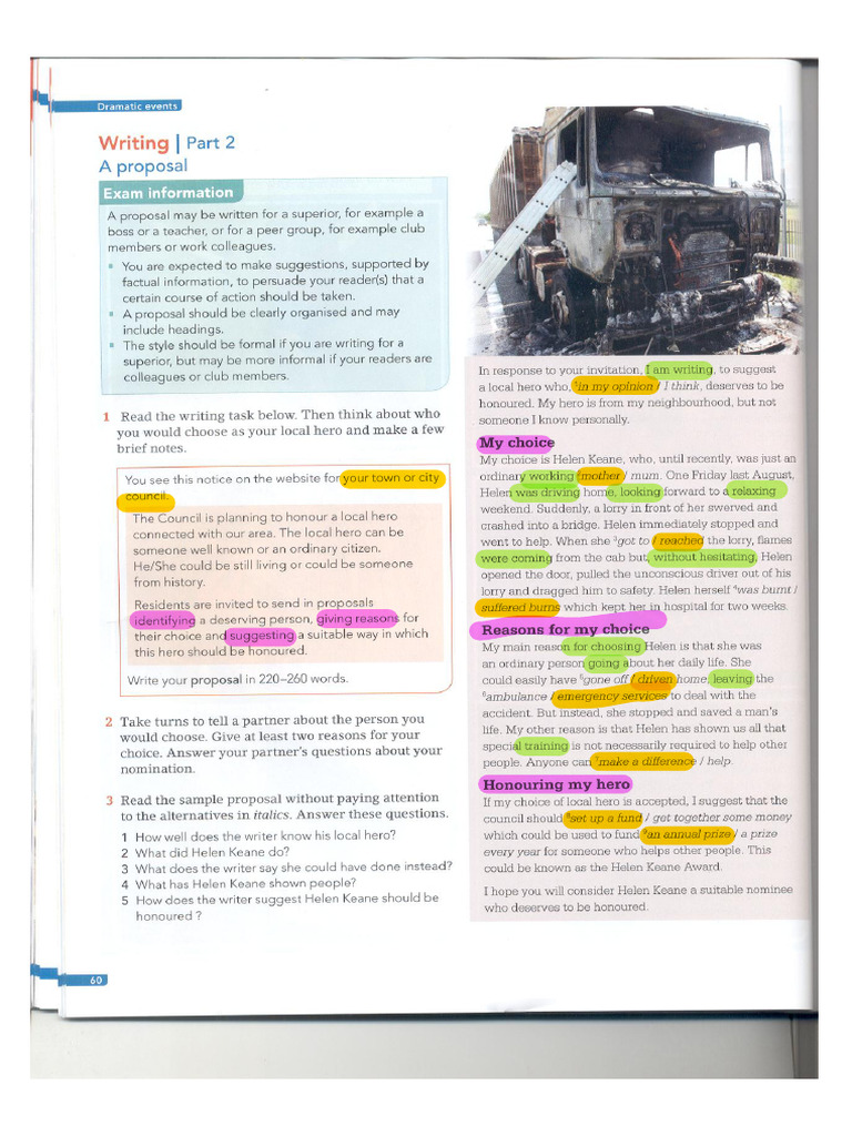 Annotated Coursebook Unit 5 Pp 60-61 Writing a Proposal | PDF
