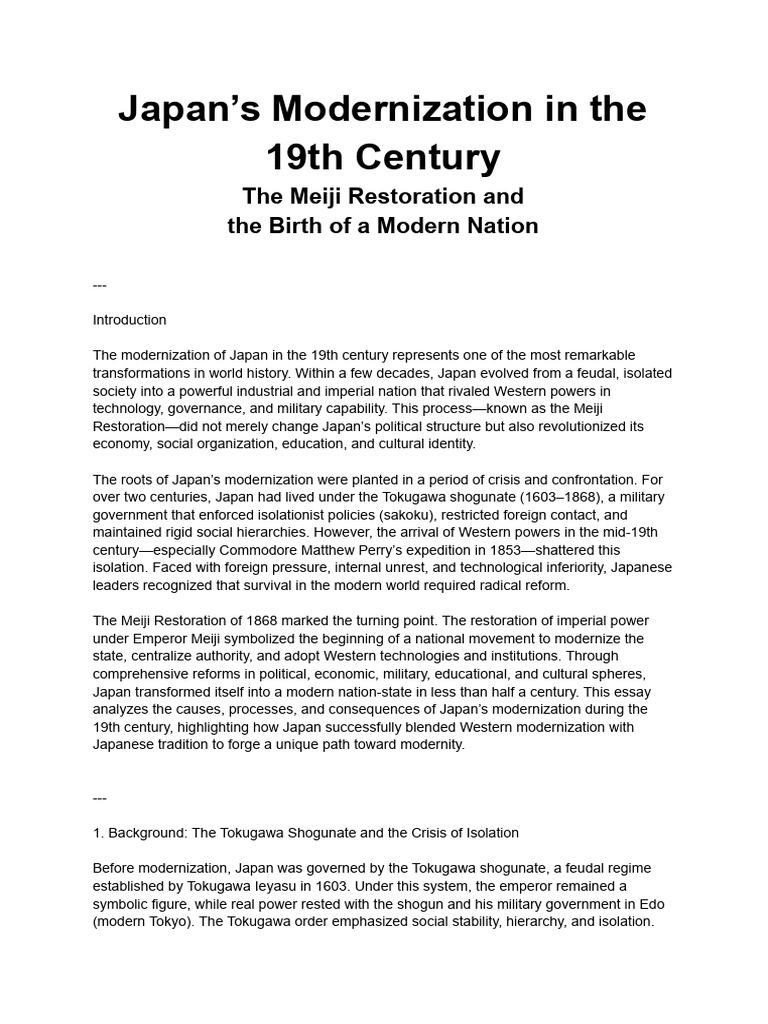 Japan's Modernization in The 19th Century | PDF | Japan | Shogun