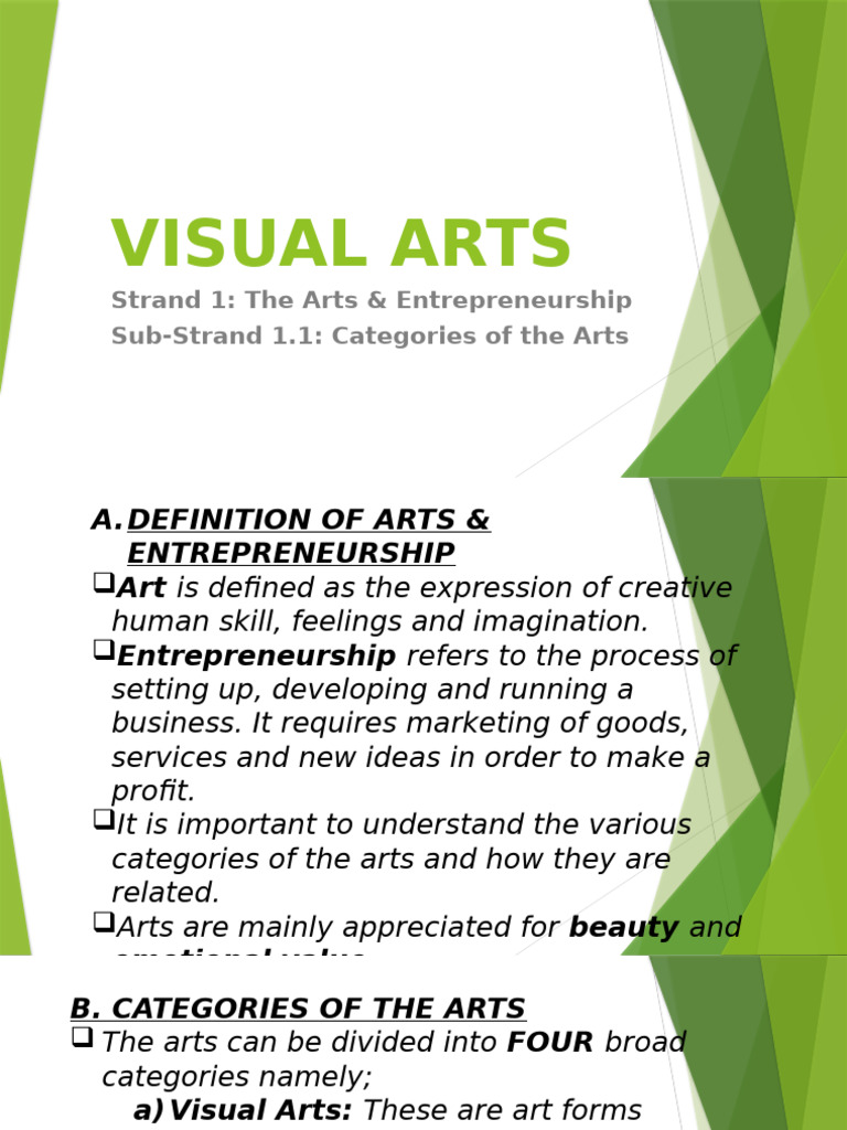 Visual Arts Strand 1.1 | PDF | The Arts | Human Communication