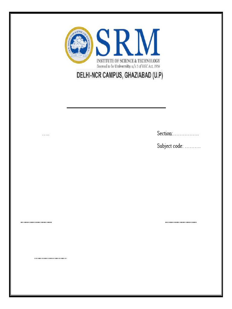 Bonafied Certificate SRM | PDF