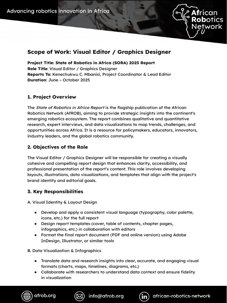 Scope of Work - Visual Editor or Graphics Designer AfROB | PDF | Adobe ...