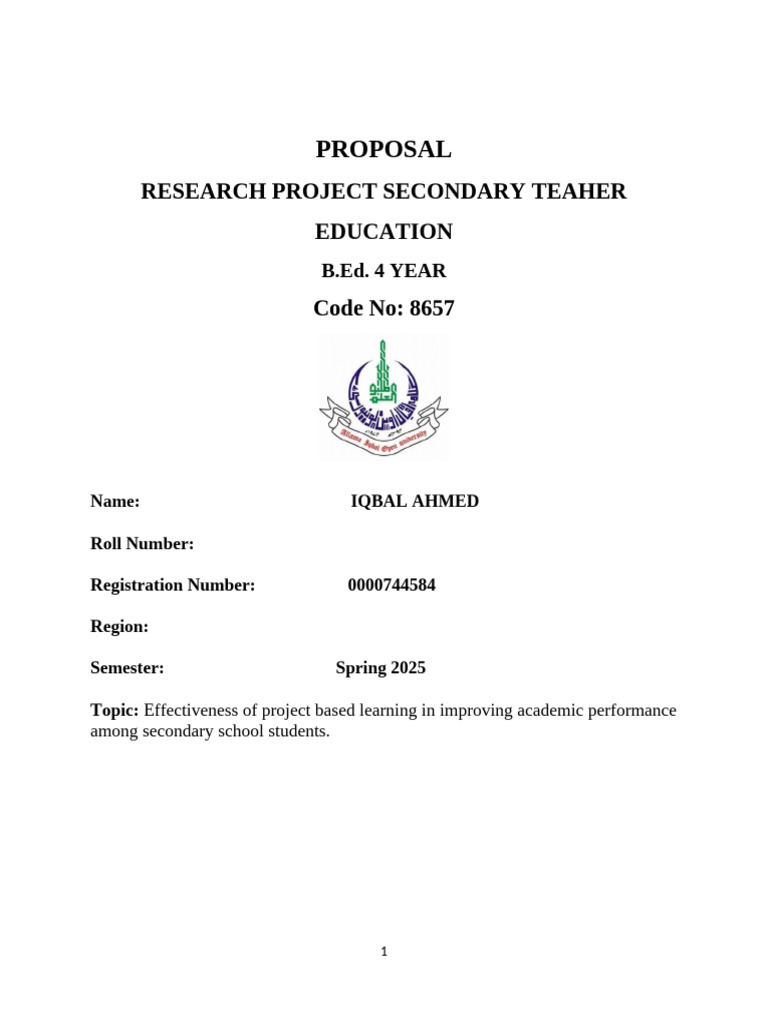 Iqbal Ahmed Q6 | PDF | Project Based Learning | Human Communication