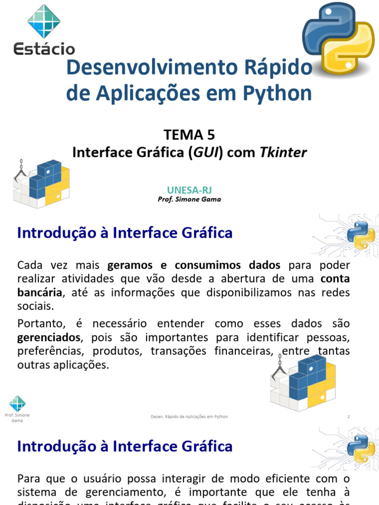 Tema 5 - Ara0095 - 1.framework Gui Tkinter | PDF | Python (linguagem de ...