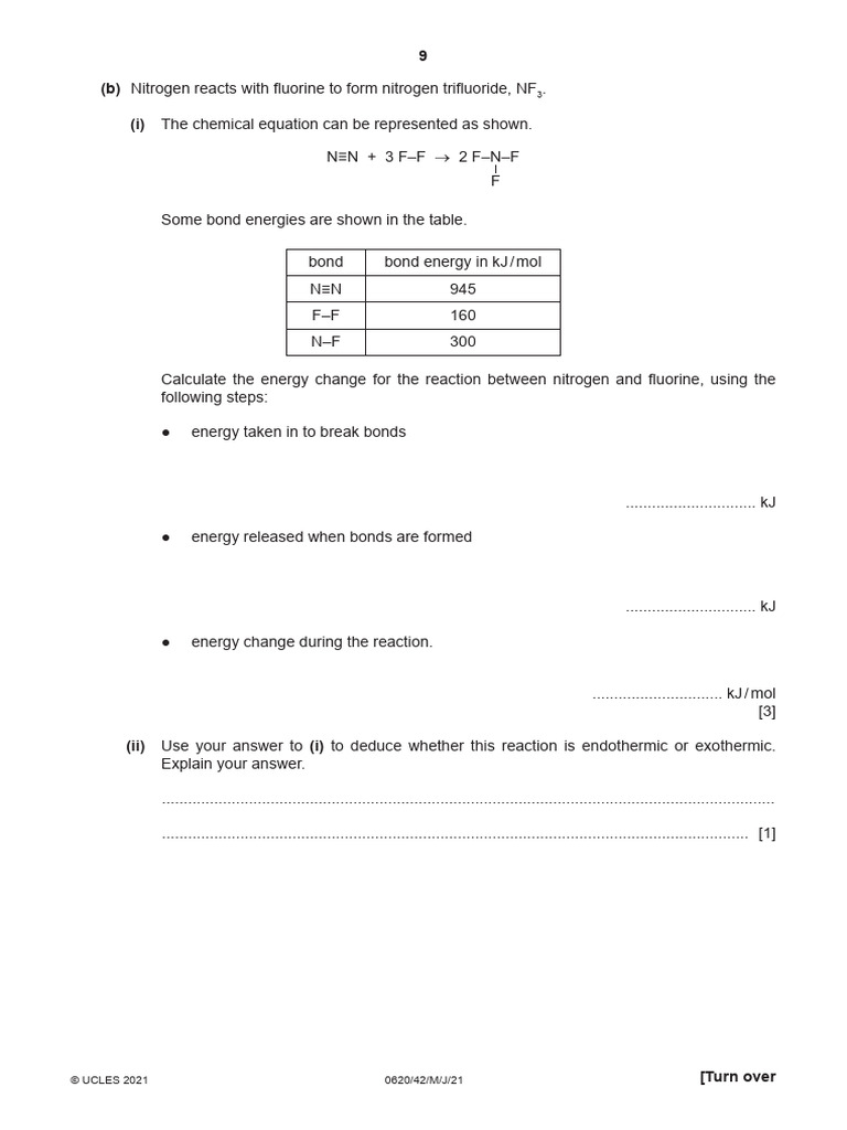 IGCSE Chemical Energetics | PDF | Chlorine | Chemical Reactions