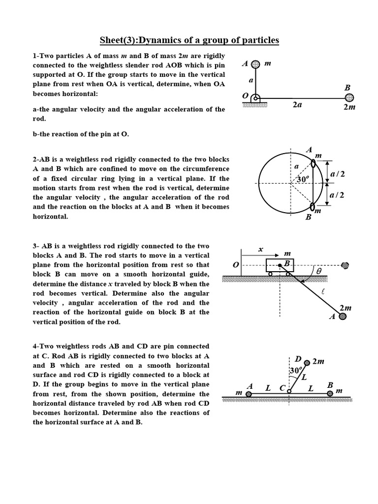 Sheet3 Systems of Particles | PDF | Acceleration | Velocity