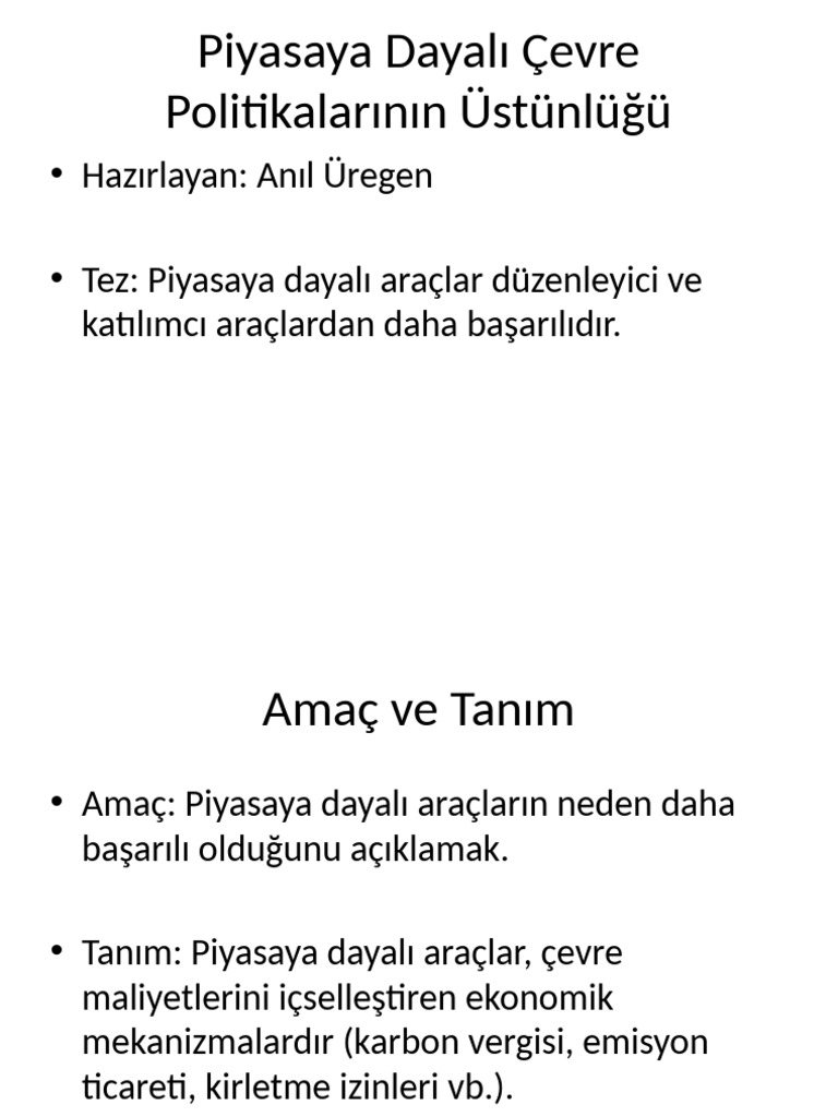 Piyasaya Dayali Araclar Sunumu | PDF