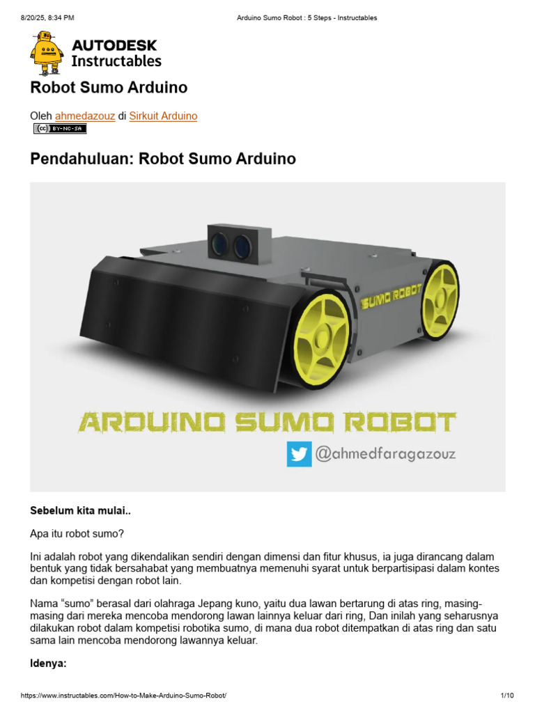 Arduino Sumo Robot - 5 Steps - Instructables | PDF