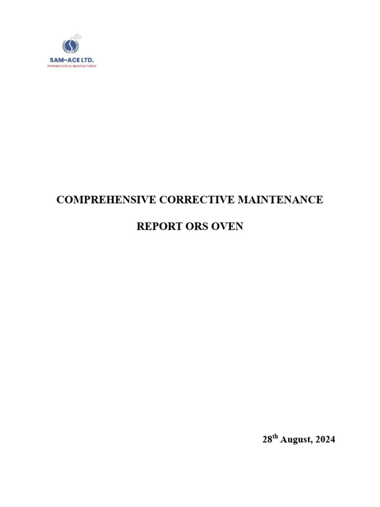 ORS Oven Maintenance Report 2024 | PDF | Electricity | Electrical ...