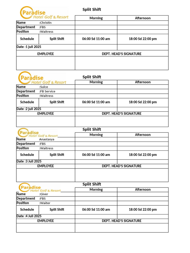 Form Change Schedule | PDF