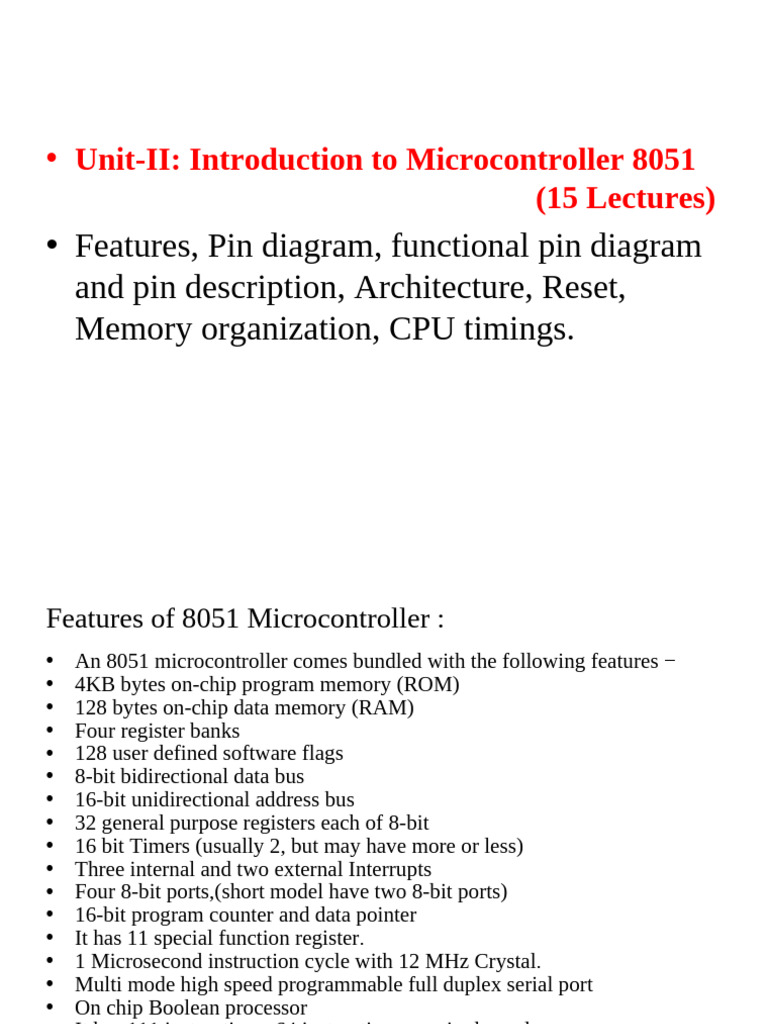 B Sc. III Electronics SEM V Unit II | PDF | Microcontroller | Computer ...
