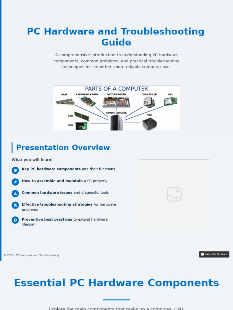 PC Hardware Troubleshooting Guide | PDF | Computer Hardware | Hard Disk Drive