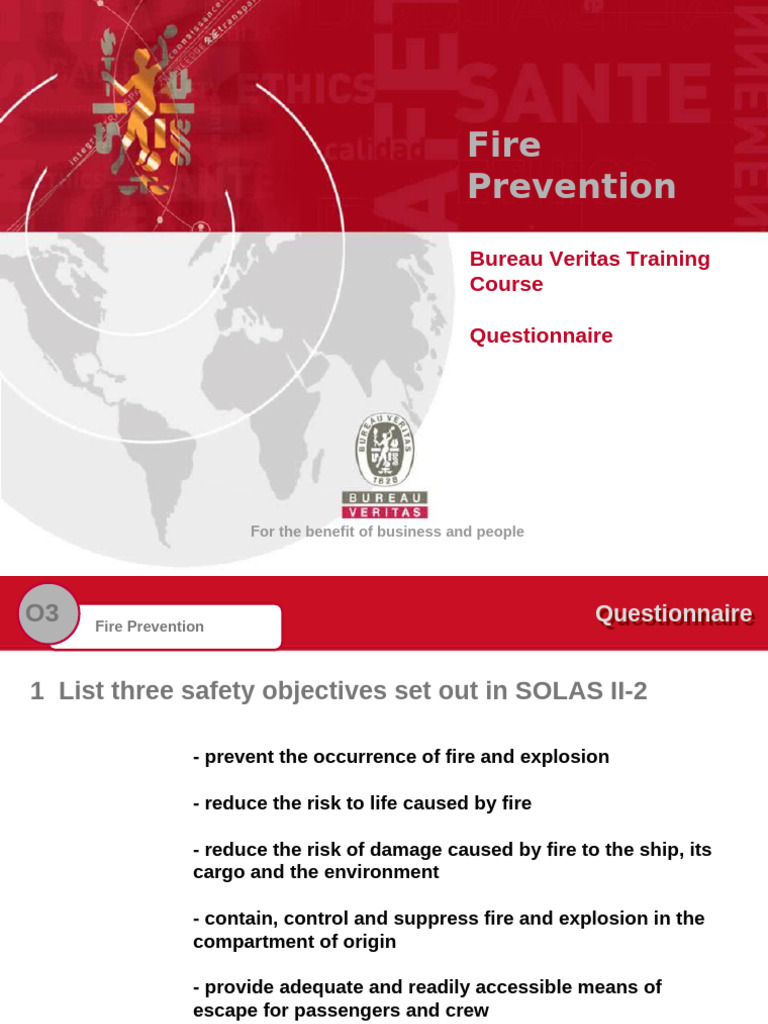 O3 Fire Prevention - Questionnaire - Presentation | PDF | Fires | Ships