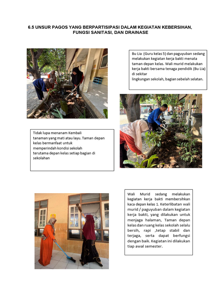 6.5 UNSUR PAGOS YANG BERPARTISIPASI DALAM KEGIATAN KEBERSIHAN, FUNGSI ...