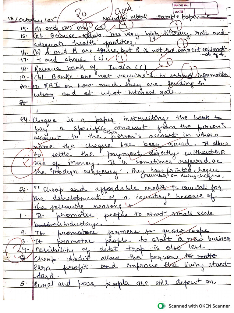 Answer Key Sample Paper 5 Eco | PDF