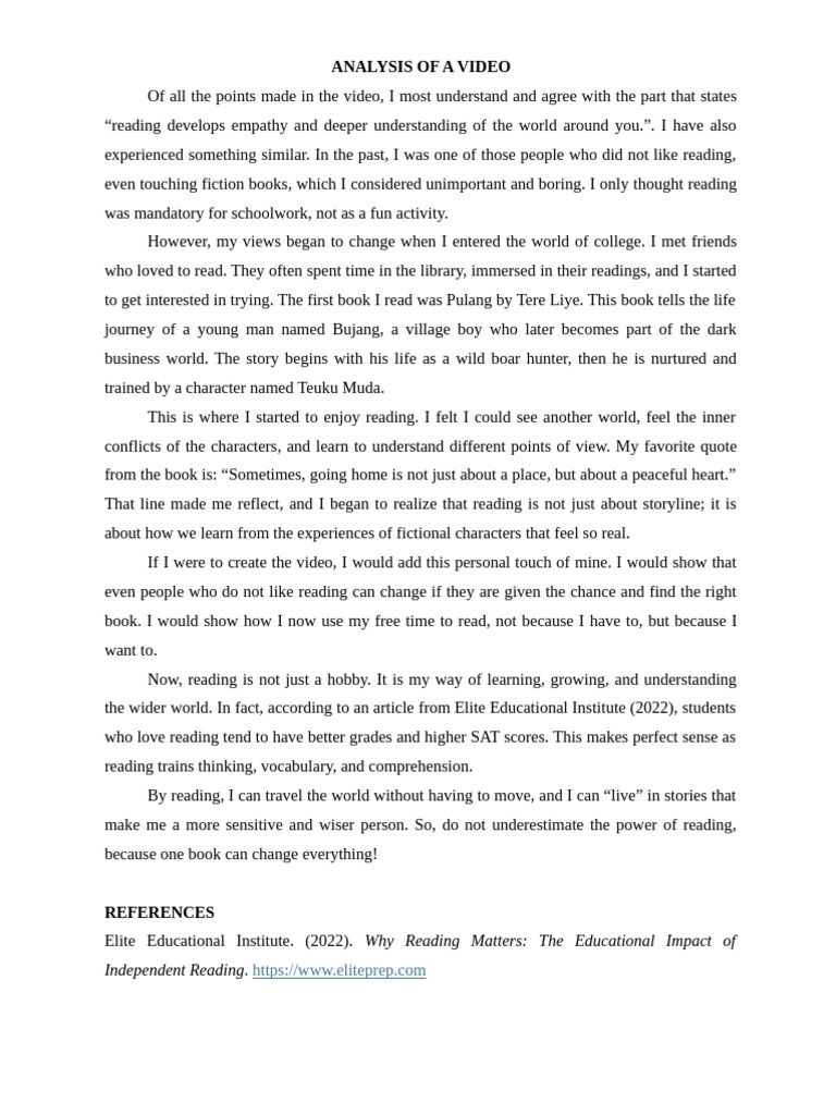 Salsa Nabila - Analysis of A Video | PDF