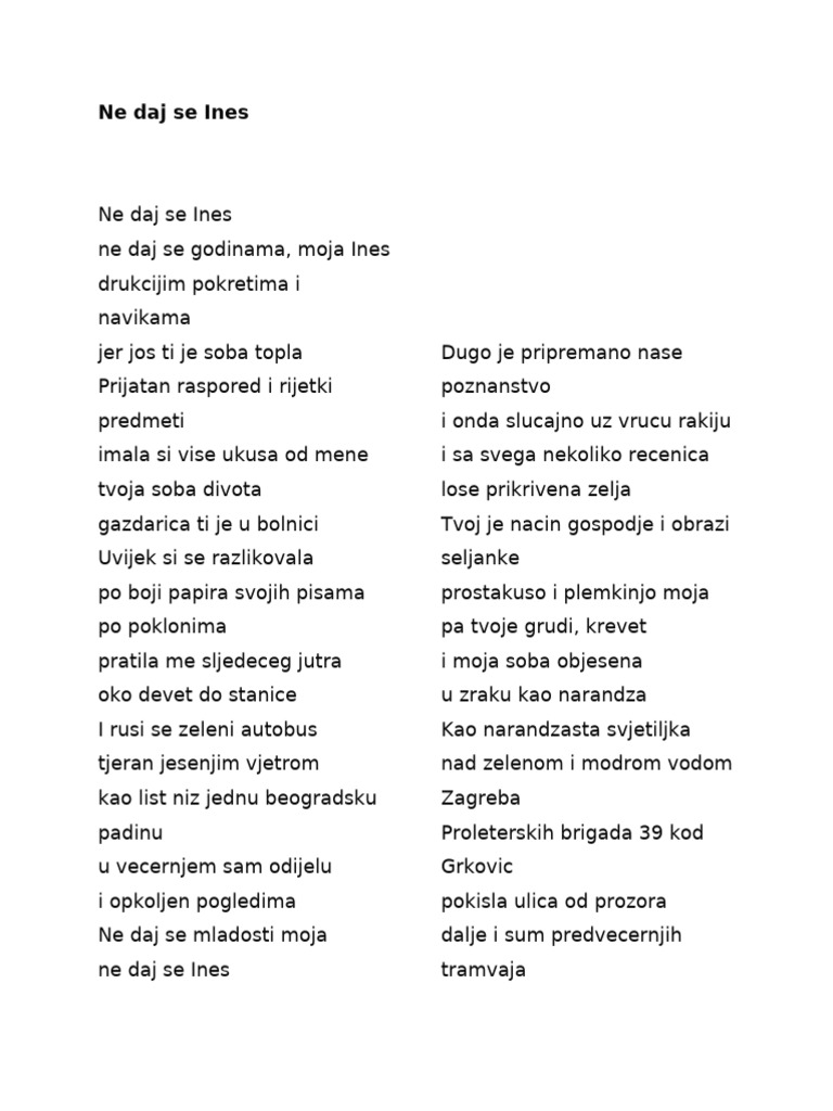 Ne Daj Se Ines | PDF