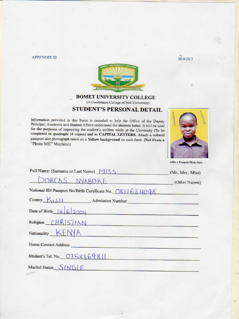Personal Details Form | PDF