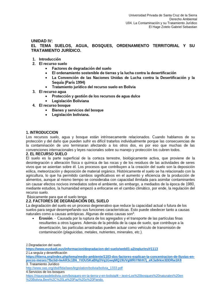 U04 El Tema de Suelos, Agua, Bosques, Ordenamiento Territorial y Su ...