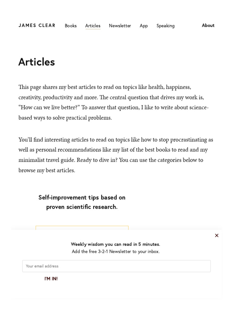 Best Articles on Self-Improvement | PDF | Creativity | Cognition