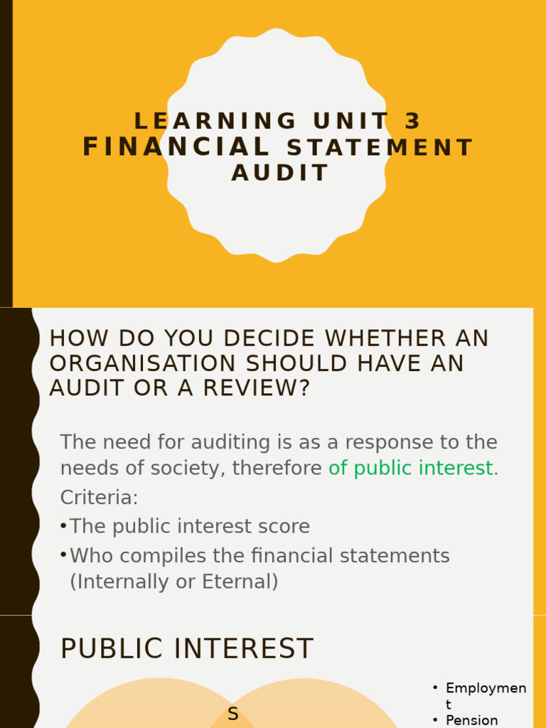 Learning Unit 3 Part 2 | PDF | Audit | Equity (Finance)